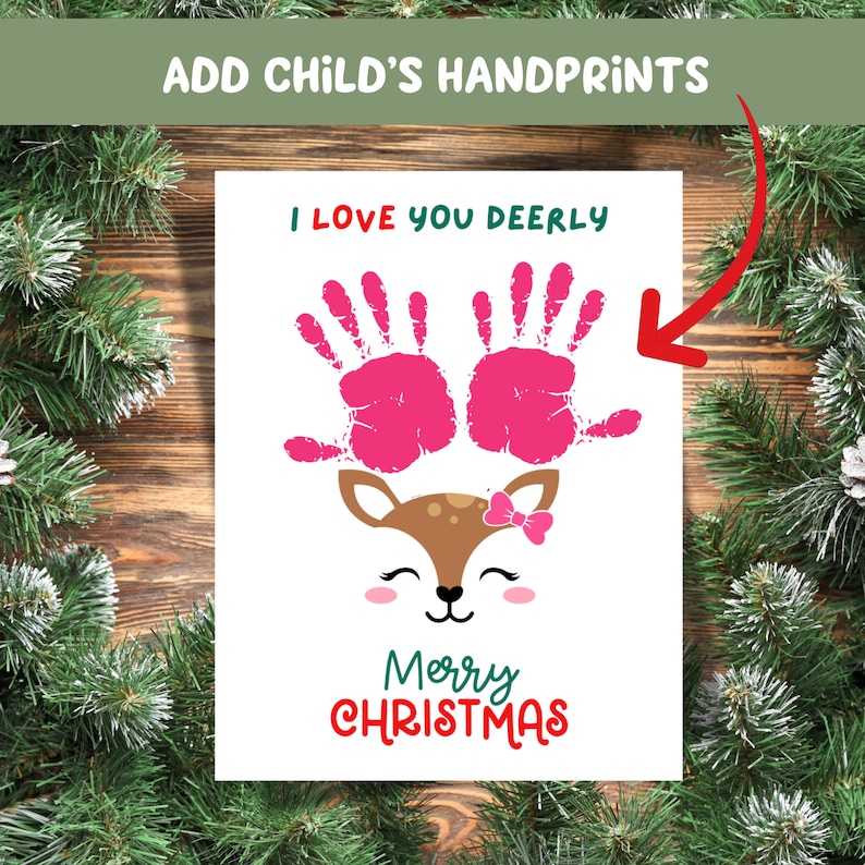 Christmas Handprint Craft, Handprint Art, I Love You Deerly, Christmas ...