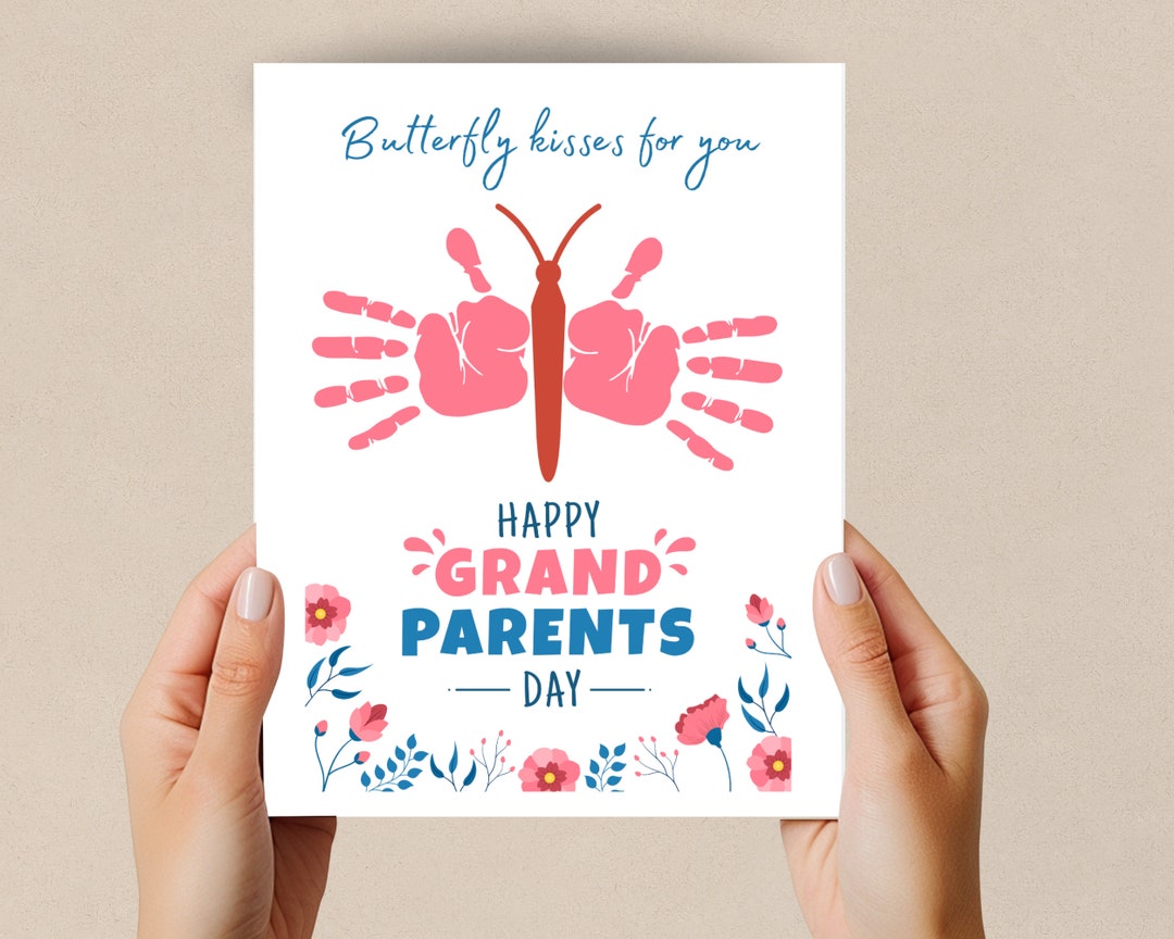 Grandparent Day Handprint Art, Preschool Handprint Craft Activity for ...