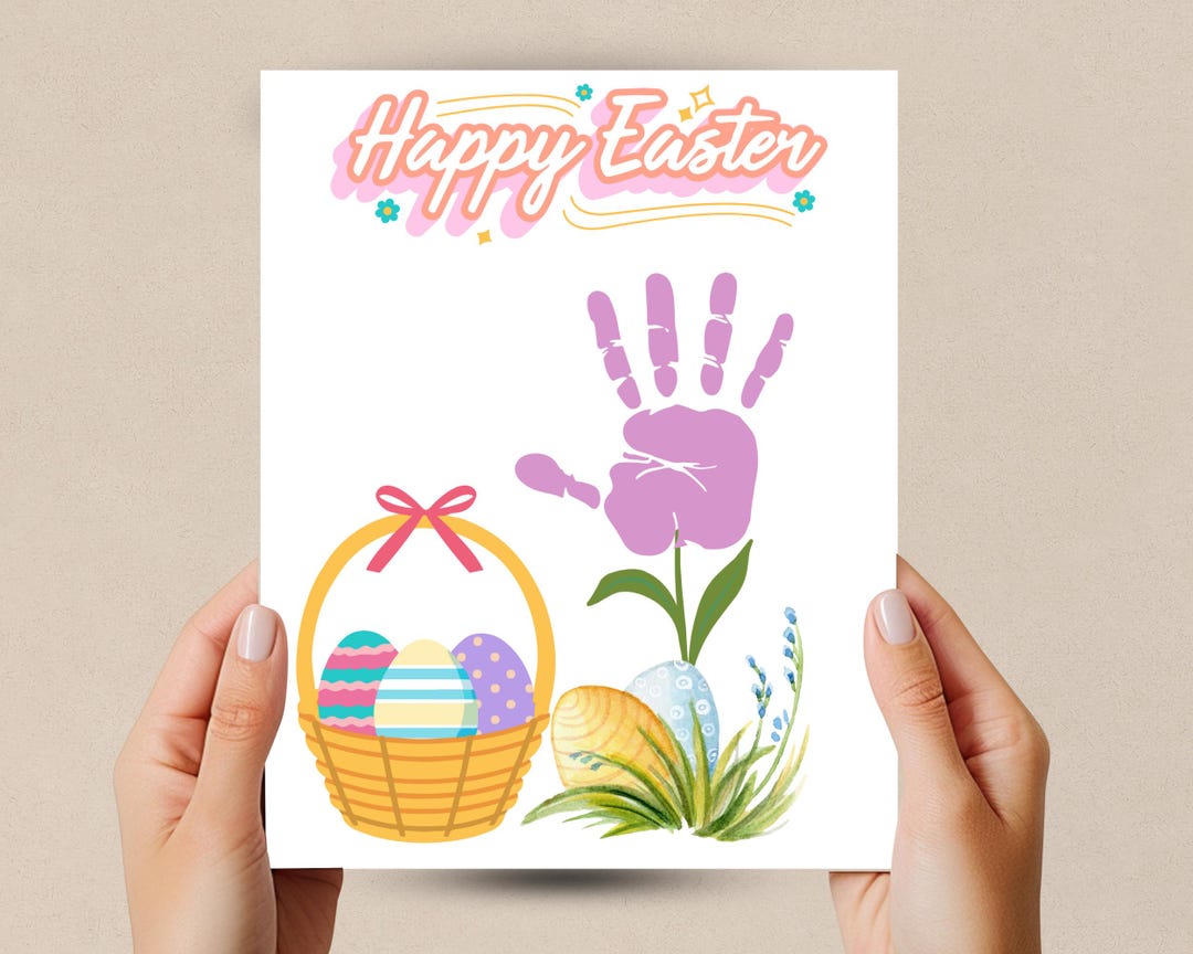Easter Handprint Craft, Handprint Gift, Toddler Handprint, Printable ...