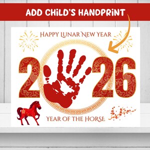 Lunar New Year 2026 Handprint Craft, Year of the Horse Handprint Art ...