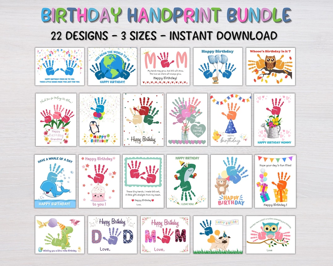 Birthday Handprint Craft, Birthday Handprint Art, Printable Activity ...