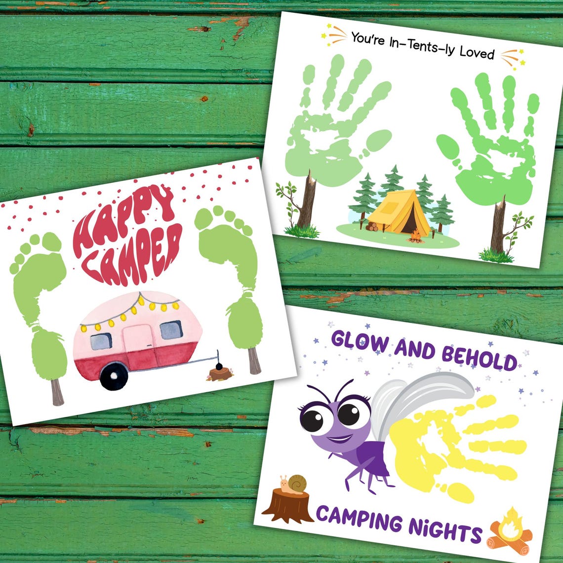 Camping Handprint Craft Bundle, Summer Handprint Art, Printable ...