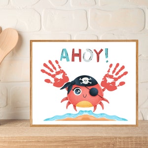 Pirate Handprint Art, Handprint Crab Craft for Babies, Toddlers ...
