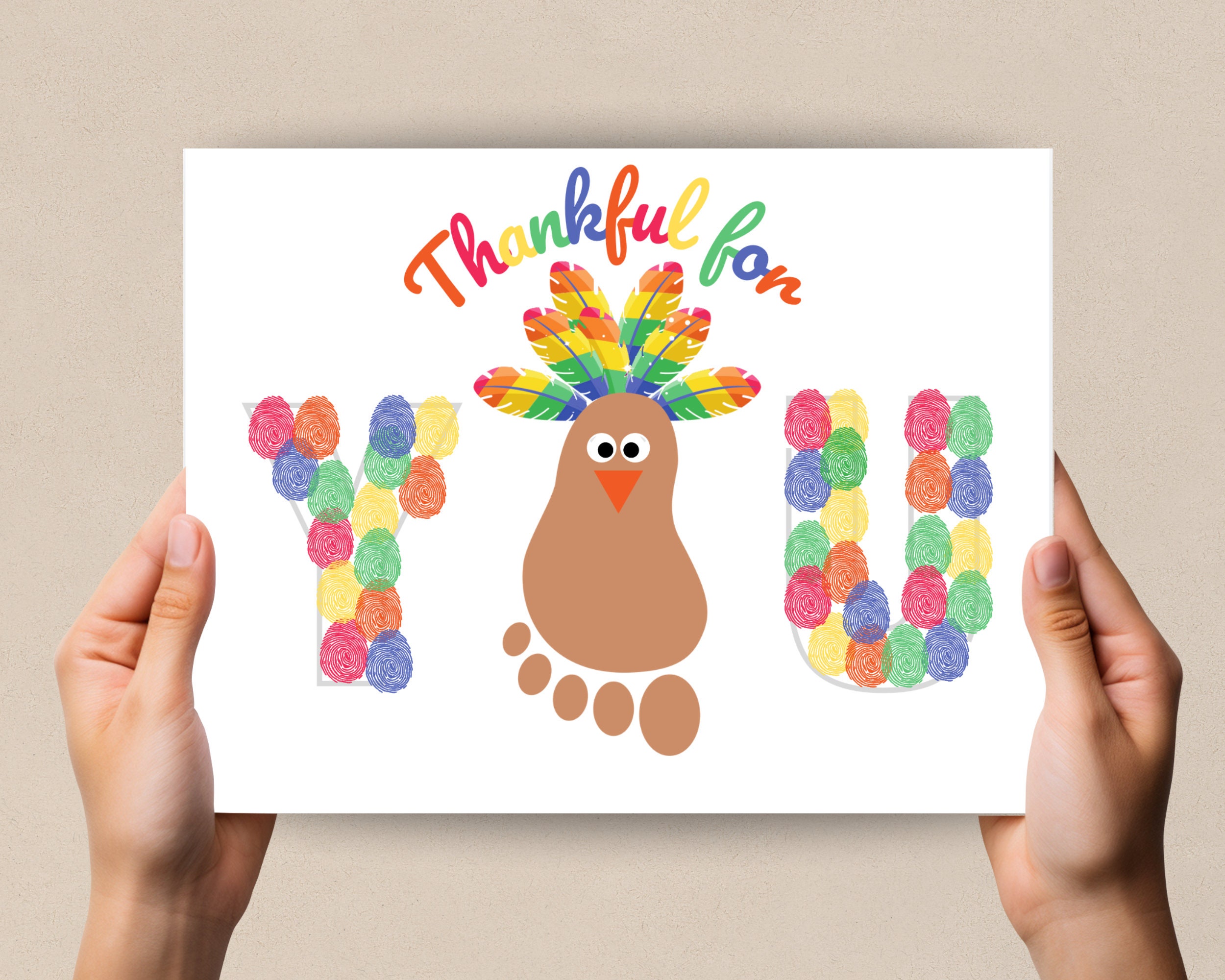 Thanksgiving Turkey Footprint, Fingerprint Craft, Preschool Activity ...