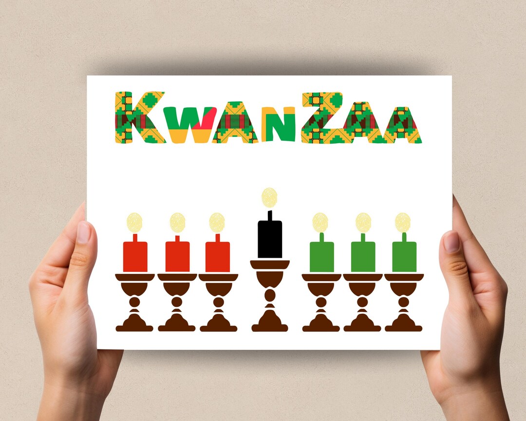 Kwanzaa Fingerprint Craft, Kwanzaa Handprint Art, Handprint Activity ...