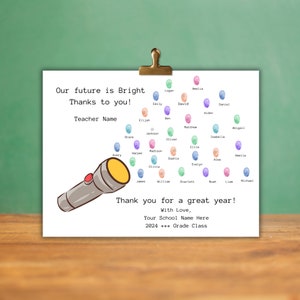 Teacher Appreciation Year End Gift, Fingerprint Art Project ...