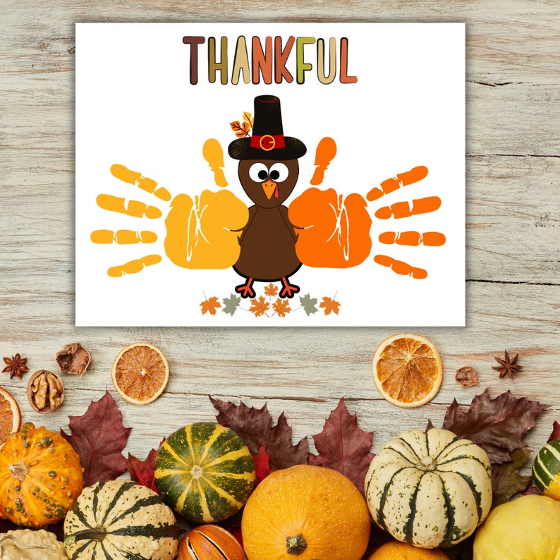Thanksgiving Handprint Craft, Handprint Art, Preschool Activity for ...