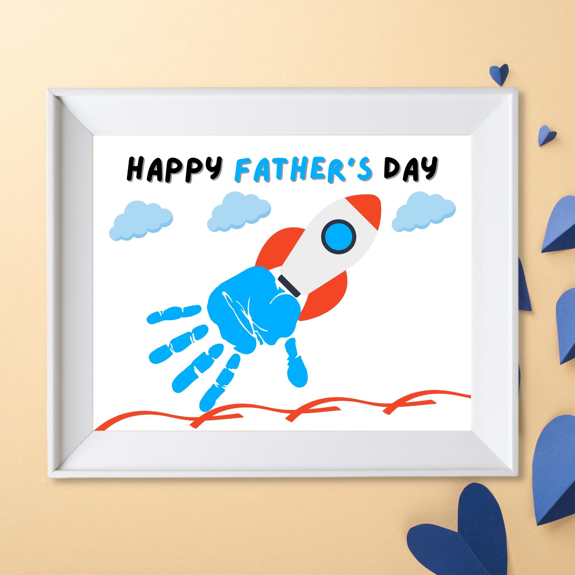 Father's Day Handprint Craft, Handprint Art, Preschool Activity ...