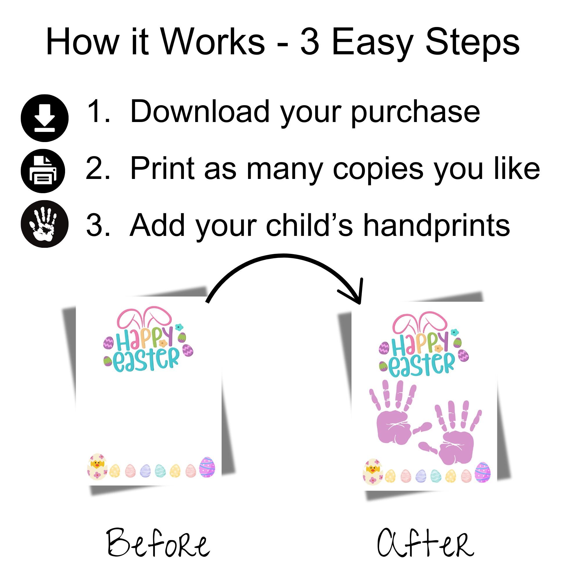 Easter Handprint Keepsake, Handprint Craft, Toddler Handprint ...