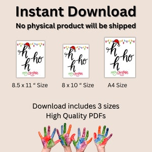 Christmas Handprint Craft, Handprint Art, Ho Ho Ho, Preschool Activity ...