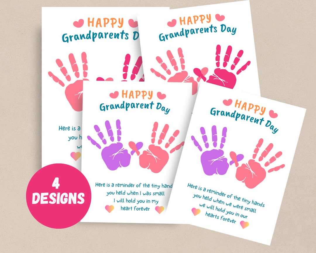 Grandparent's Day Handprint Art, Preschool Handprint Craft Activity for ...