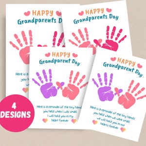 Grandparent's Day Handprint Art, Preschool Handprint Craft Activity for ...