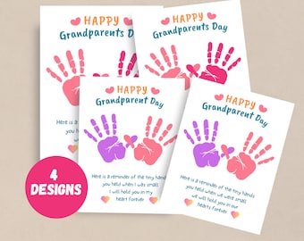 GRANDPARENTS DAY Handprint Art, Preschool Handprint Craft Activity for ...
