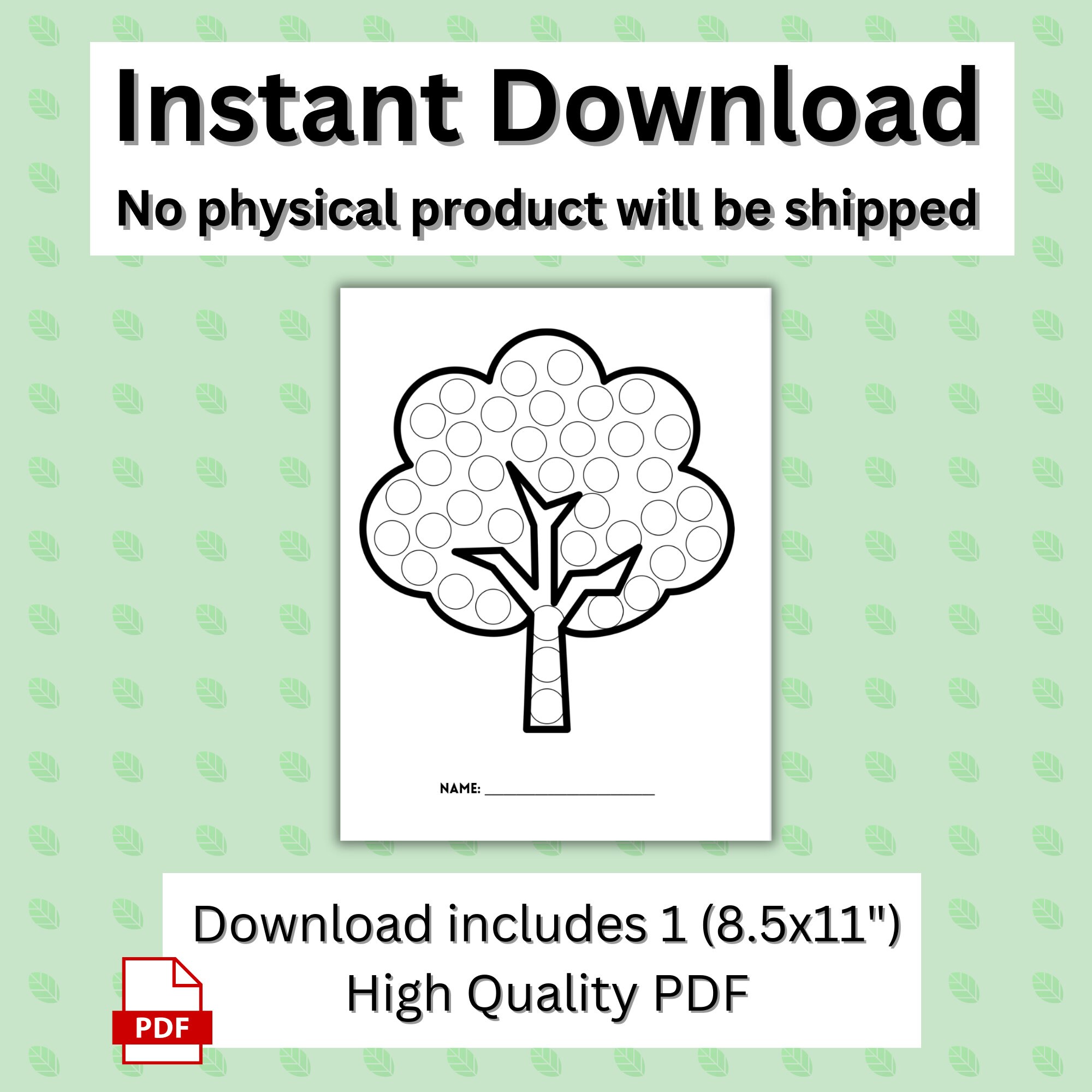 Earth Day Dot Marker Coloring Page for Preschoolers. Earth Day Tree ...