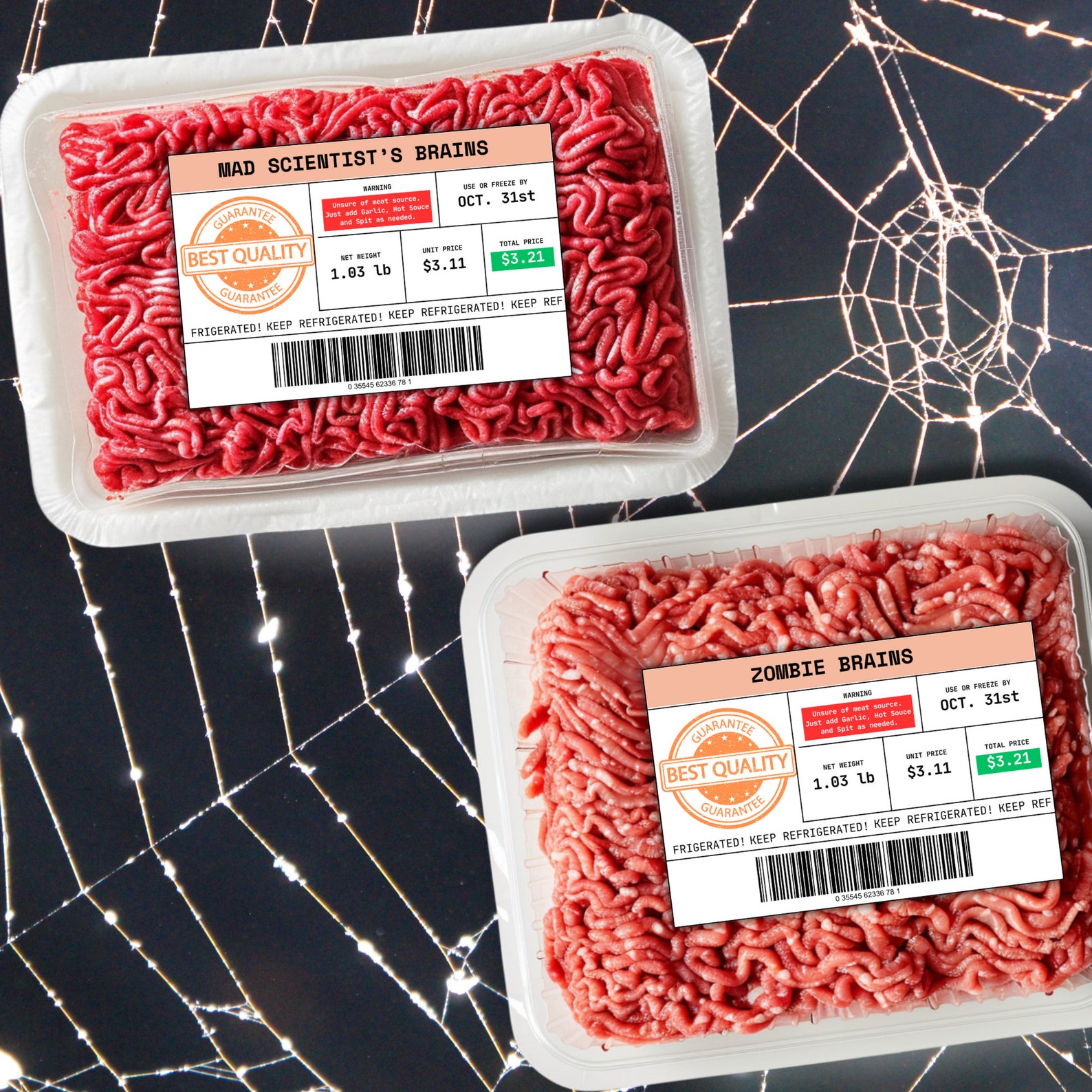 Halloween Meat Label, Fake Meat Label, Funny Fake Labels, Halloween ...