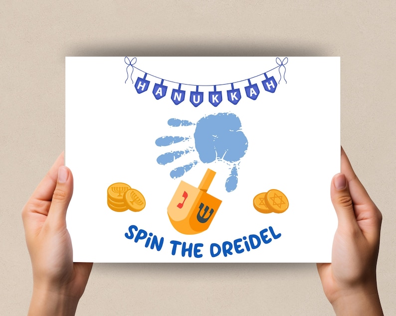 Hanukkah Handprint Craft, Handprint Art, Daycare Craft Happy Hanukkah ...