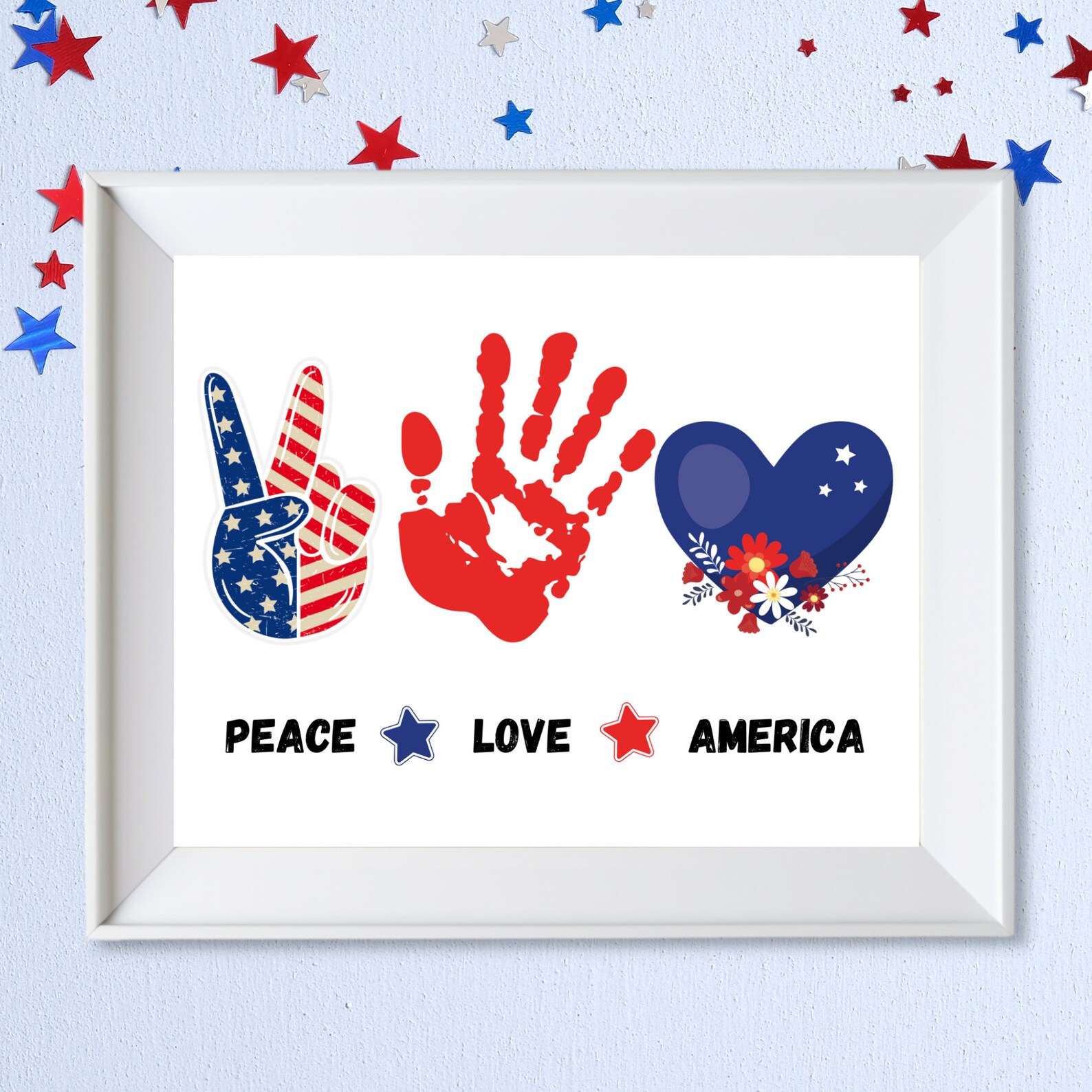 Memorial Day Handprint Art, Memorial Day Craft Activity for Toddler ...
