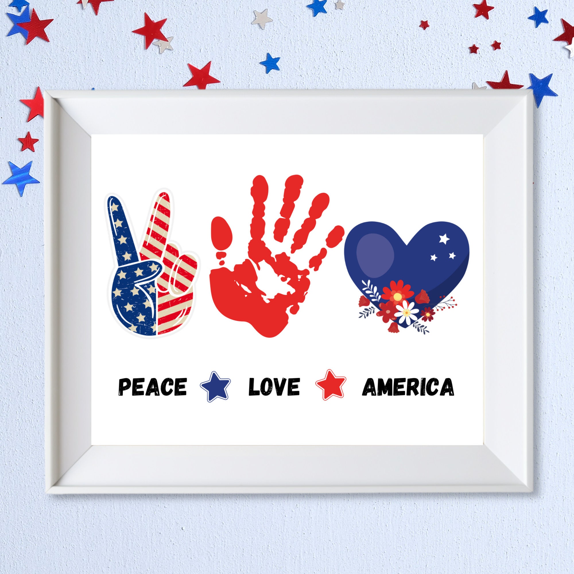 Memorial Day Handprint Art, Memorial Day Craft Activity for Toddler ...