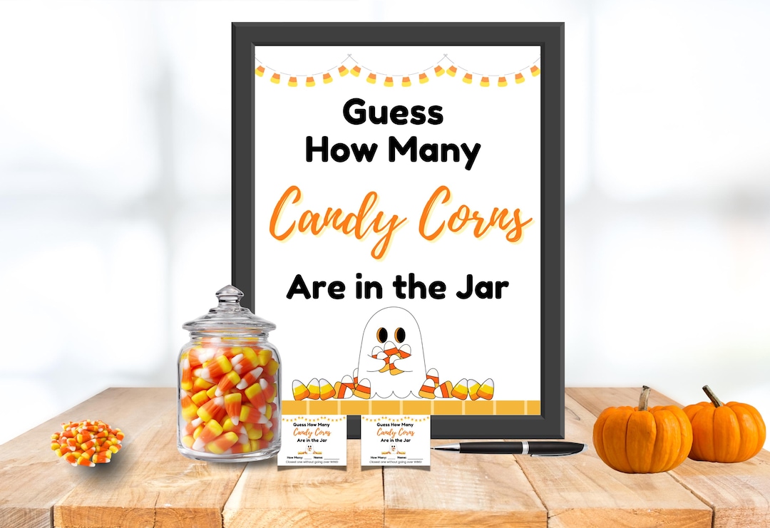 Guess How Many Candy Corns in the Jar, Halloween Guessing Game for ...