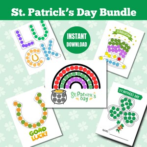 St Patrick's Day Dot Marker Coloring Page Bundle for Preschoolers. St ...