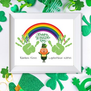 St Patrick's Day Handprint Art, St Patrick's Day Rainbow Wishes and ...