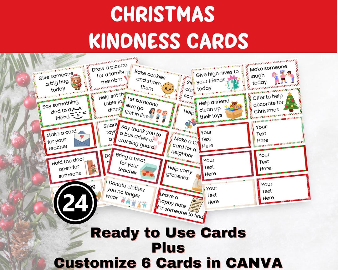 Christmas Kindness Cards, Editable Elf Kindness Cards, Lunchbox Notes ...