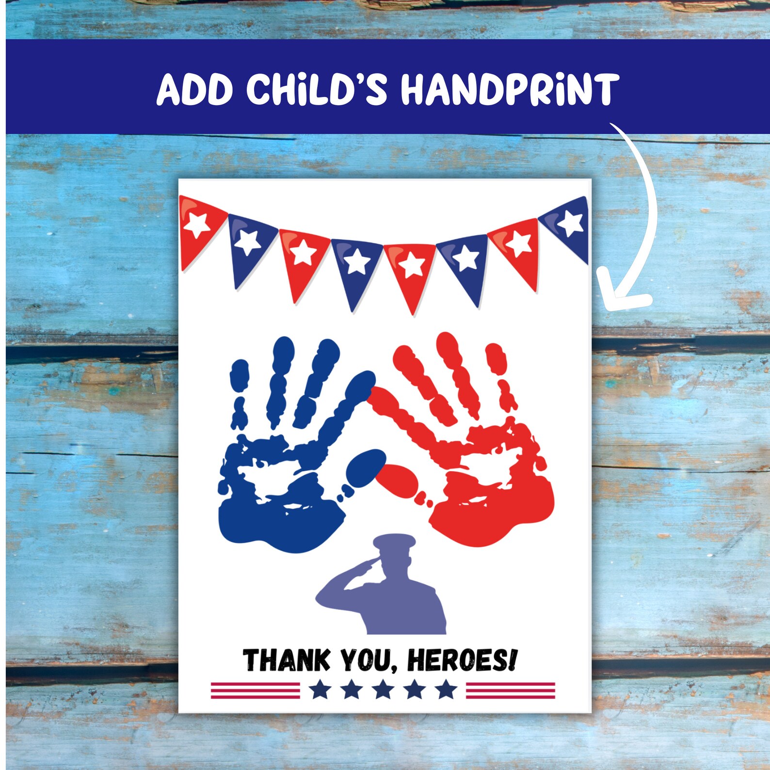 Veterans Day Handprint Art, Veterans Day Craft, Thank You Heroes, Baby ...