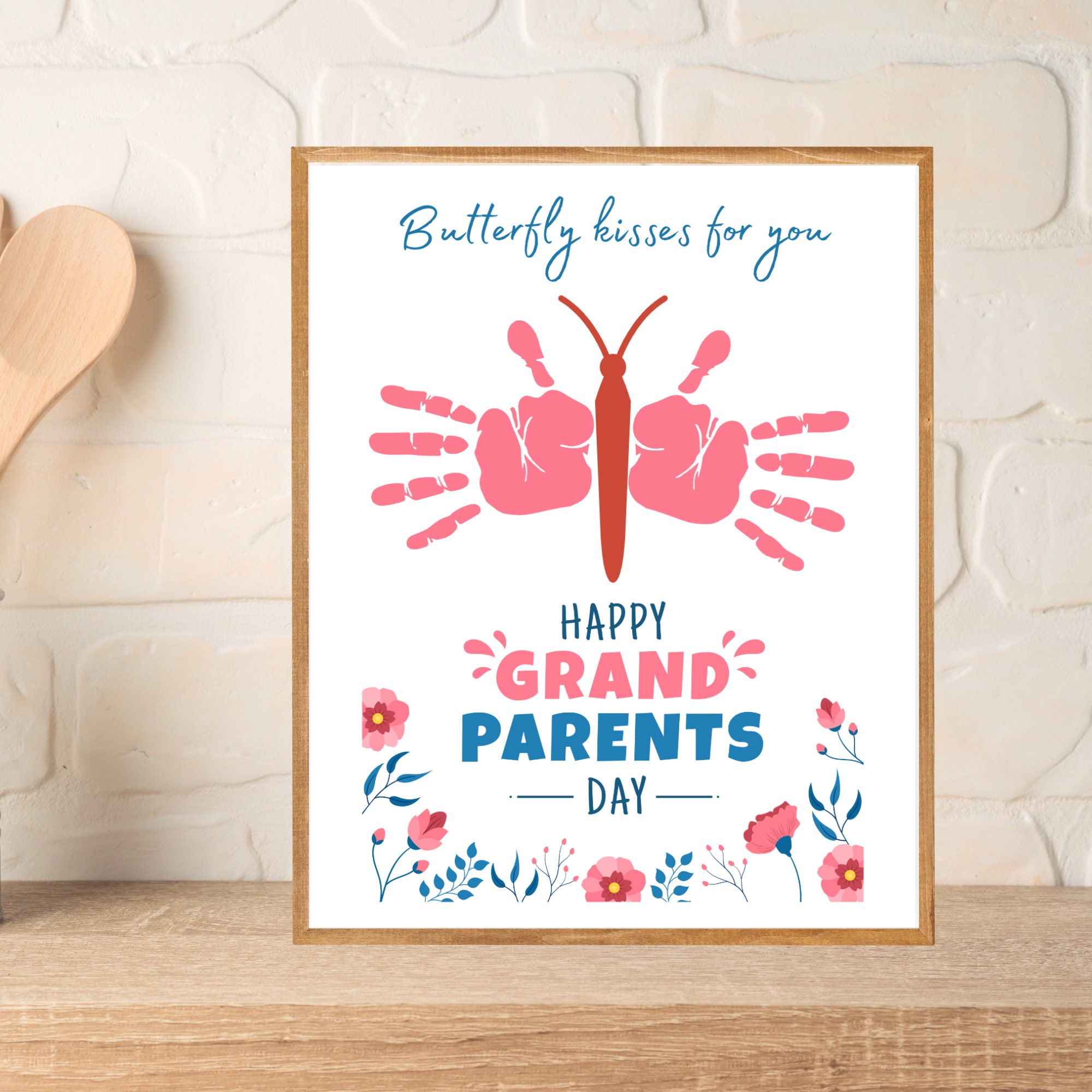 Grandparent Day Handprint Art, Preschool Handprint Craft Activity for ...