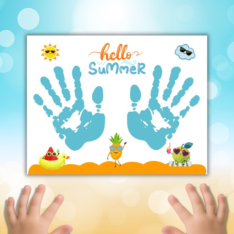 Summer Handprint Craft, Handprint Art, Hello Summer Handprint ...