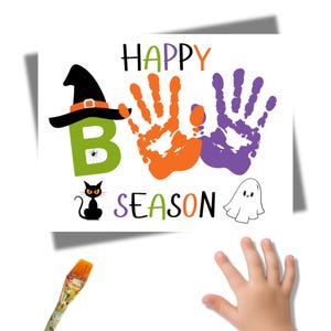 Halloween Handprint Craft, Handprint Art, Boo Season Preschool Craft ...