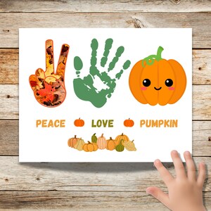 Fall Handprint Art, Pumpkin Handprint Craft, Preschool Activity for ...