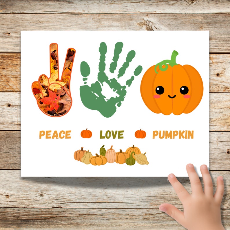 Fall Handprint Art, Pumpkin Handprint Craft, Preschool Activity for ...