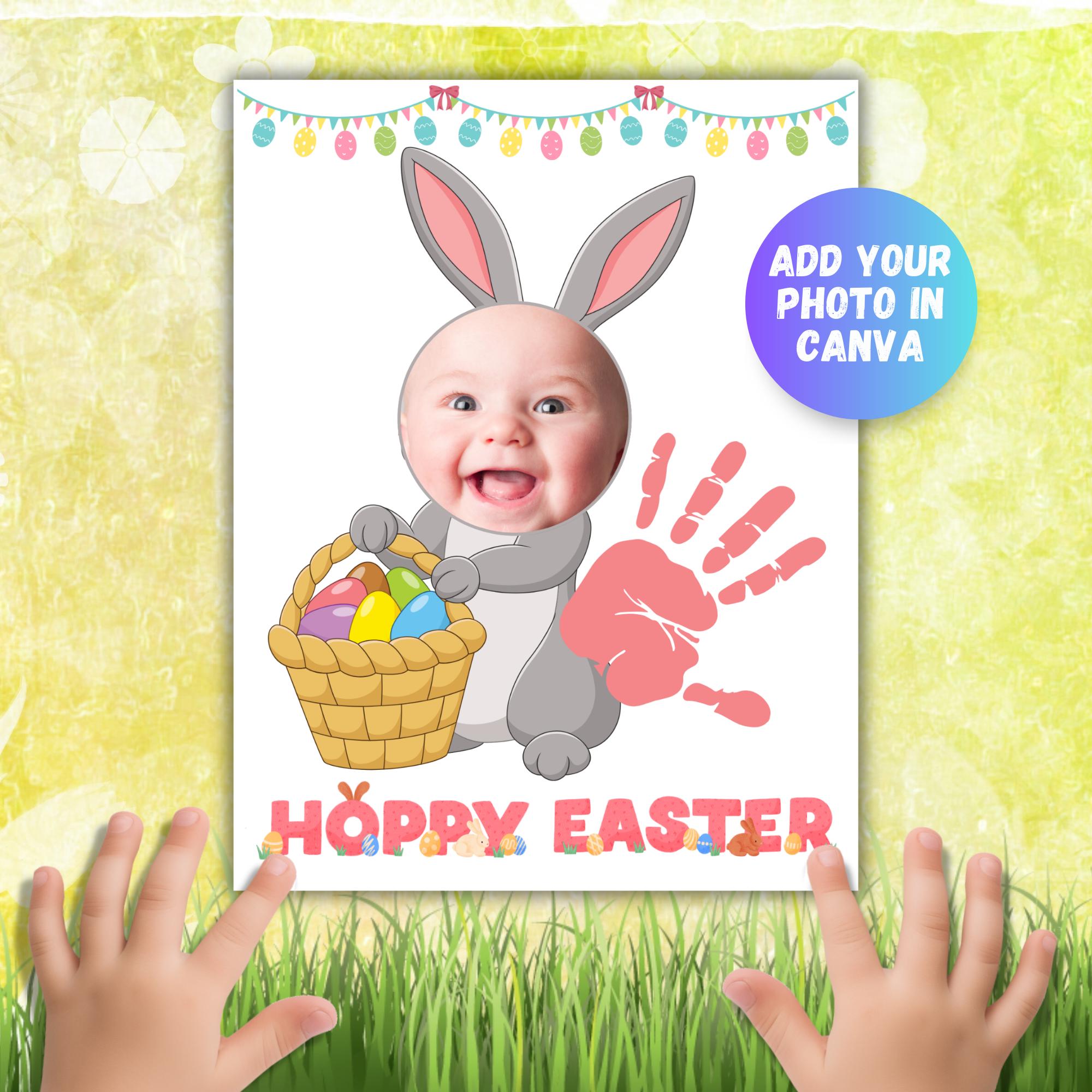 Easter Handprint Art Photo Craft, Editable Easter Craft, Preschool ...