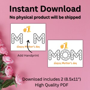 Mother's Day Dot Marker #1 MOM Shaped Page for Preschoolers. Mother's ...