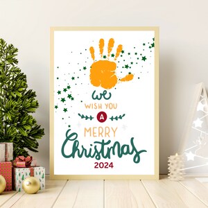 Christmas Handprint Craft, Handprint Art, We Wish You A Merry Christmas ...