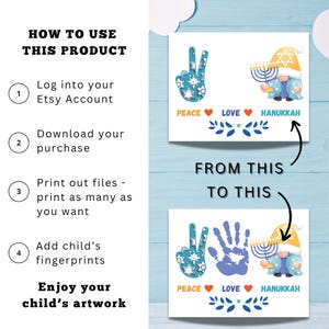 Hanukkah Handprint Craft, Handprint Art, Peace Love Hanukkah, Preschool ...