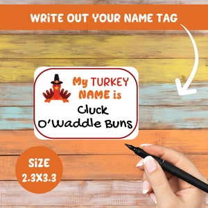 What's Your Turkey Name, Office Party Game, Thanksgiving Game ...