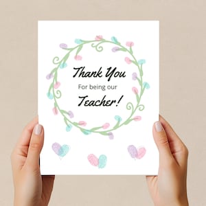 Teacher Appreciation Gift, Fingerprint Art. Year End Gift for Teacher ...