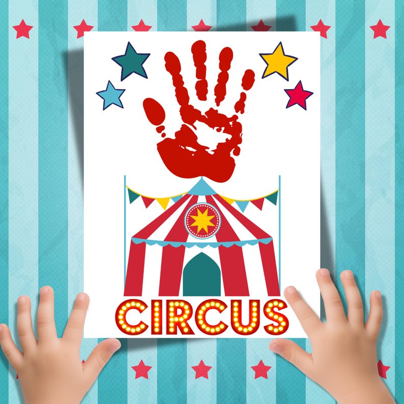 Circus Handprint Art, Handprint Craft for Preschooler, Babies and ...