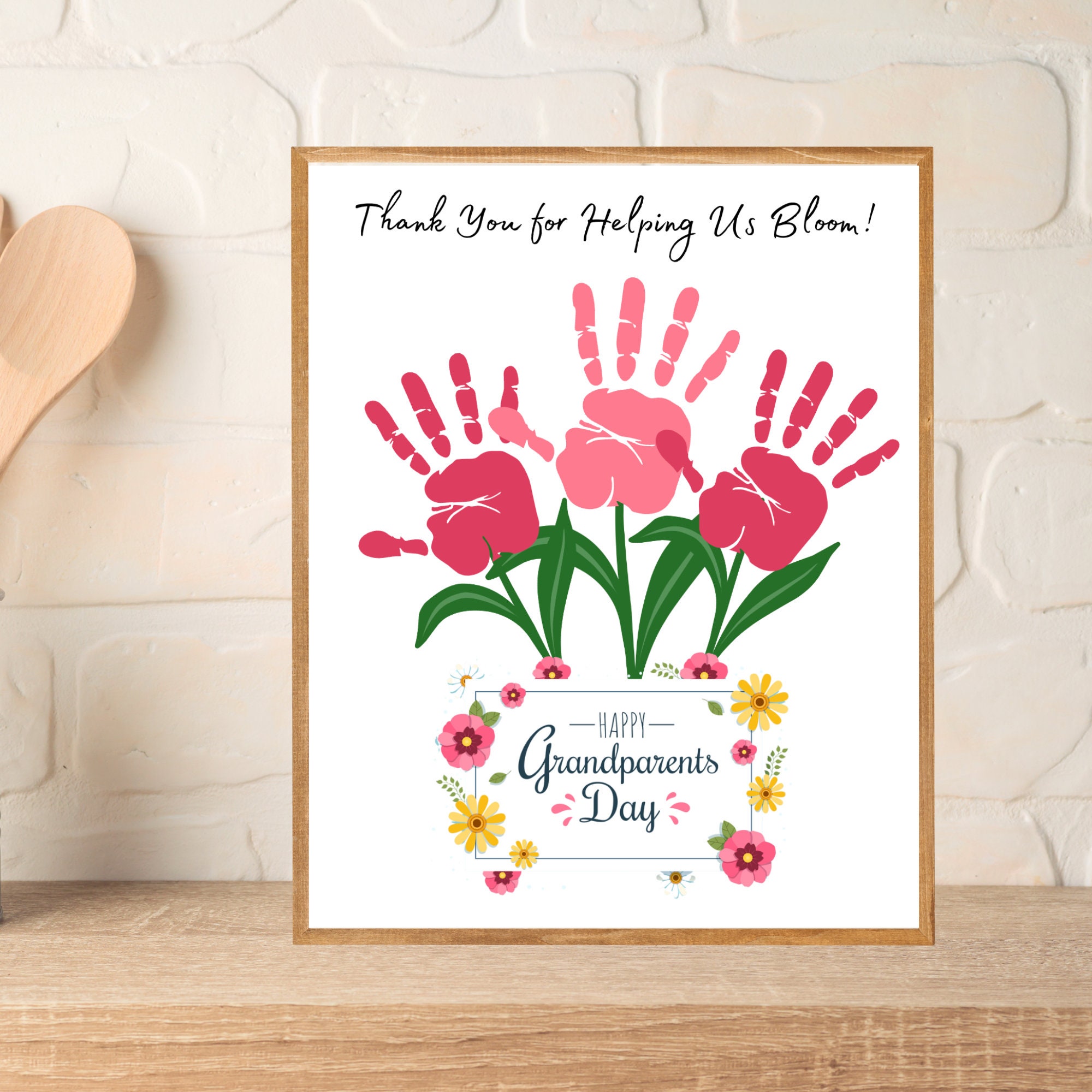 Grandparents Day Handprint Art, Preschool Handprint Craft Activity for ...