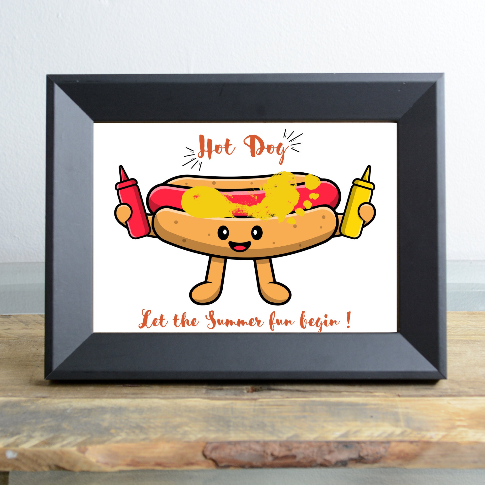 Summer Footprint Art. Hot Dog Craft for Babies, Toddlers. Fun Activity ...