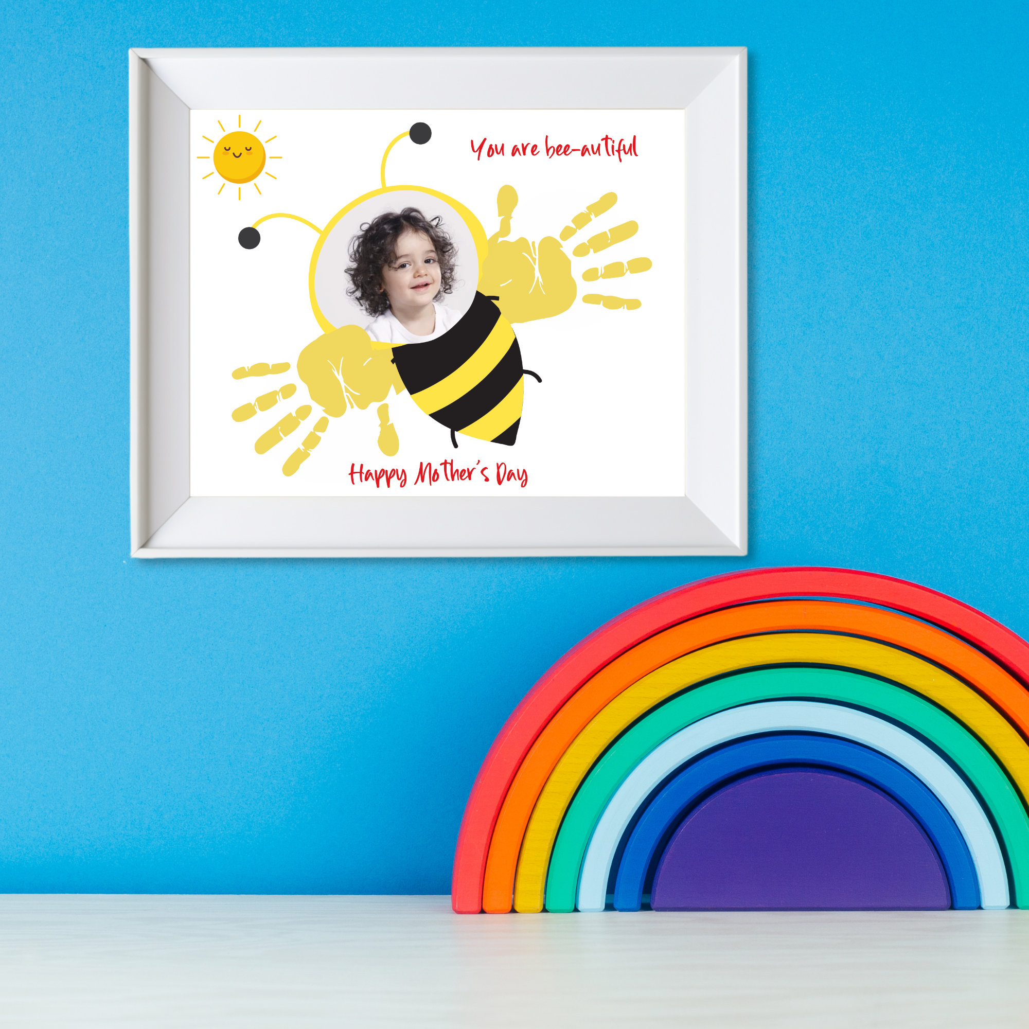 Mother’s Day Gift Handprint Craft, Photo Craft, Handprint Bee Design ...