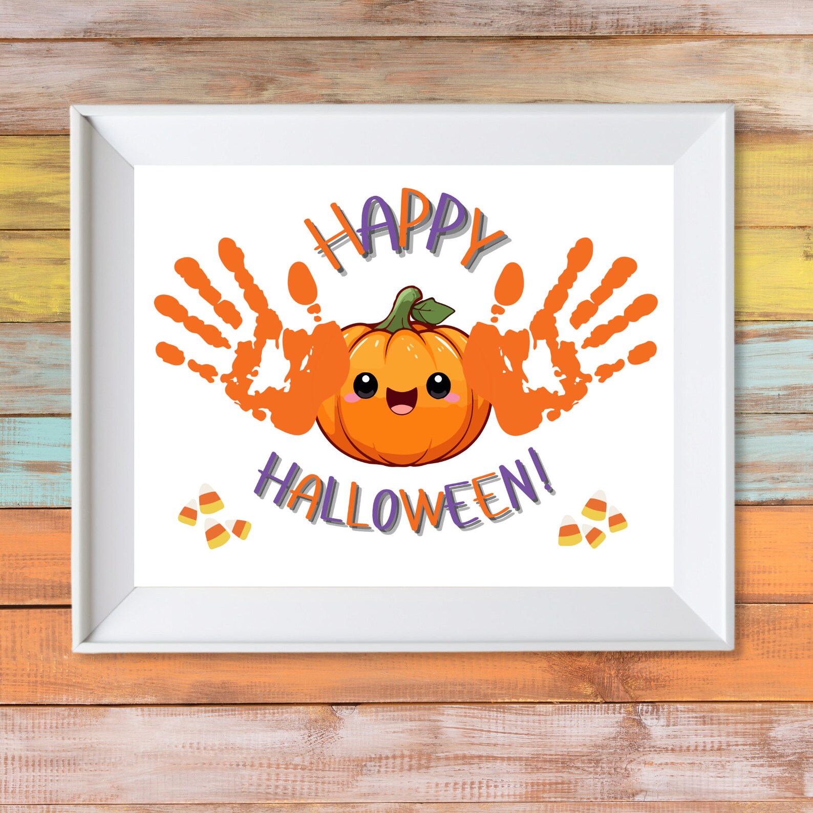 Halloween Handprint Art, Handprint Craft, Happy Halloween Preschool ...