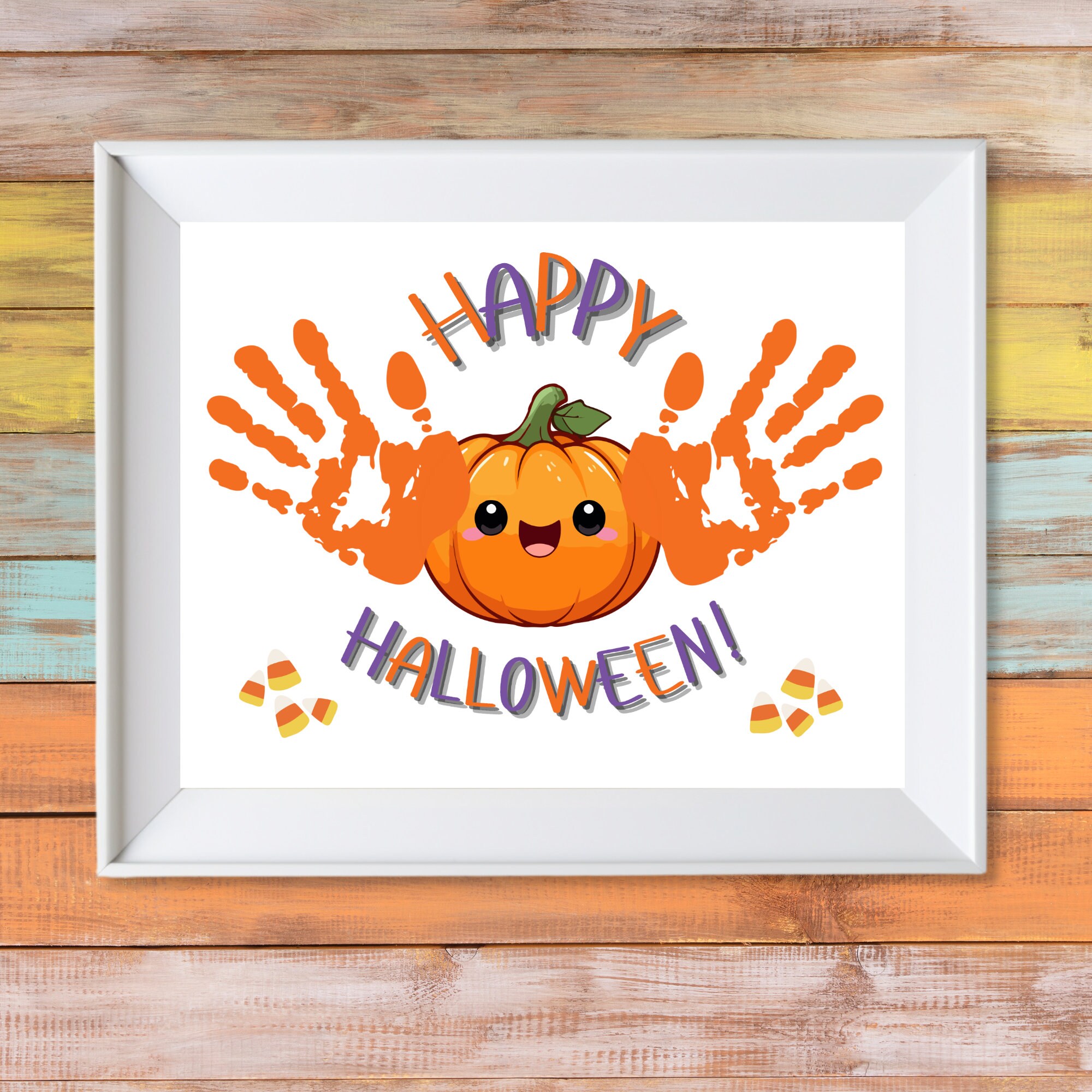 Halloween Handprint Art, Handprint Craft, Happy Halloween Preschool ...
