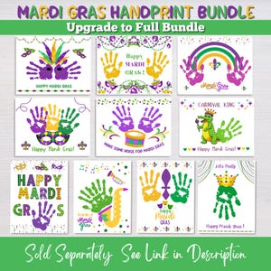 Mardi Gras Handprint Craft, Handprint Art, Printable Activity, Baby and ...