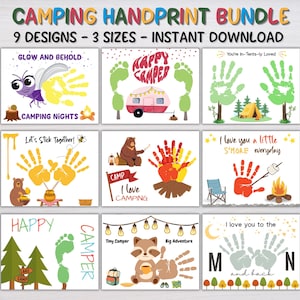 Camping Handprint Craft Bundle, Summer Handprint Art, Printable ...