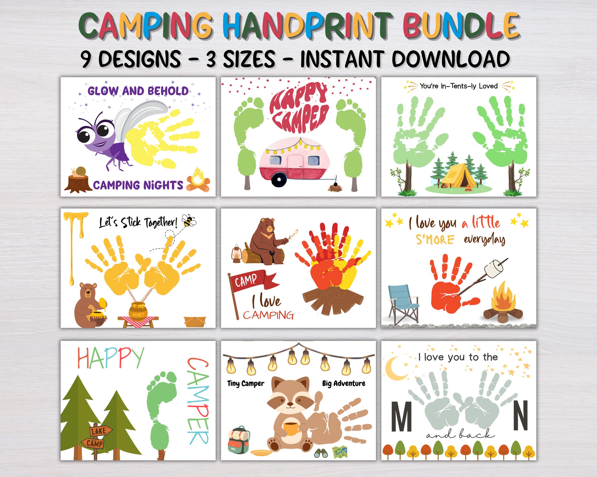 Camping Handprint Craft Bundle, Summer Handprint Art, Printable ...