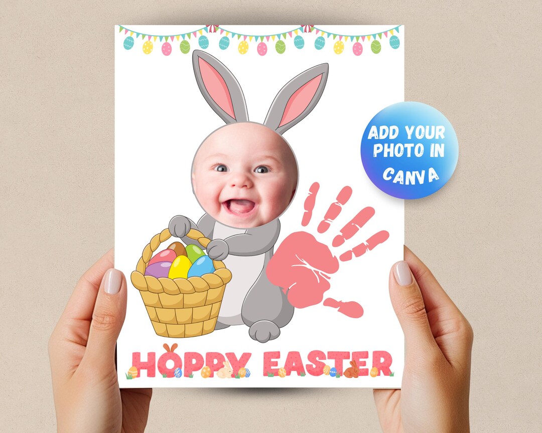 Easter Handprint Art Photo Craft, Editable Easter Craft, Preschool ...
