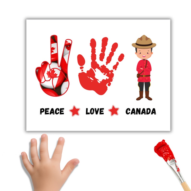 Canada Day Handprint Craft, Handprint Art Activity for Toddler Baby ...