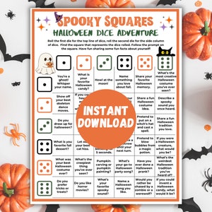 Halloween Icebreaker Dice Game, Halloween Printable Game for Adults ...